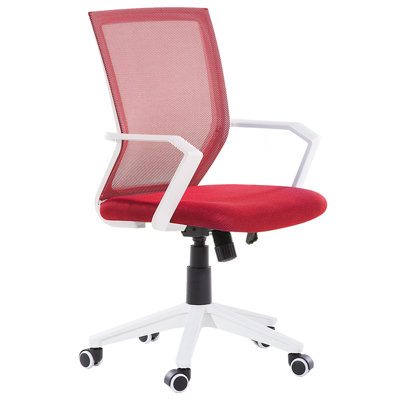 Beliani Minimalist Swivel Desk Chair Red RELIEF