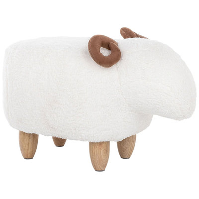 Beliani Modern Stool LAMB White | DIY at B&Q