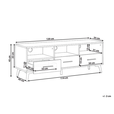 Beliani Modern TV Stand KITIMAT Light Brown