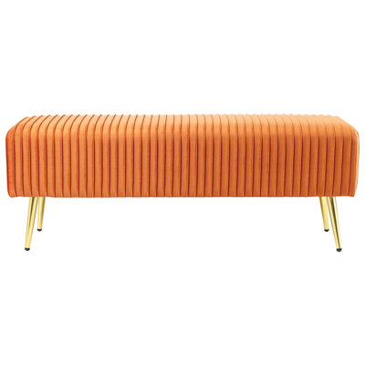 Beliani Retro Bench PATERSON Orange Velvet