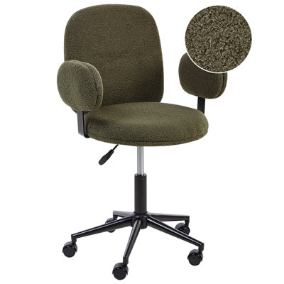 Beliani Retro Desk Chair Dark Green MORAGA