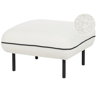 Beliani Retro Ottoman TONSBERG Boucle White
