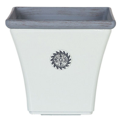 Beliani Retro Plant Pot ELATEIA 32 cm White