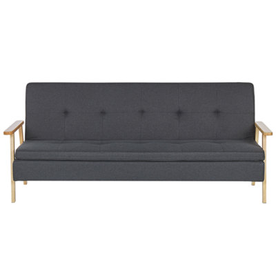 Beliani Retro Sofa Bed TJORN Dark Grey