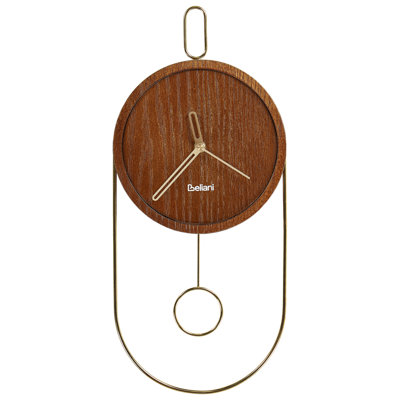 Beliani Retro Wall Clock SIERRE Dark Wood