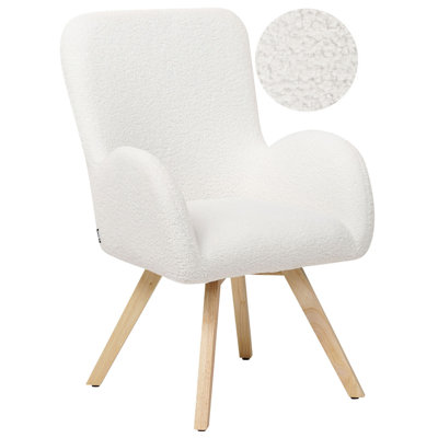 Beliani Scandinavian Armchair BJARN Boucle White