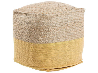 Beliani Scandinavian Pouffe KIRAMA Yellow