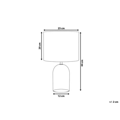 Beliani Table Lamp DEVOLL Glass Grey