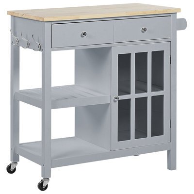 Beliani Traditional Kitchen Trolley GENOA Grey