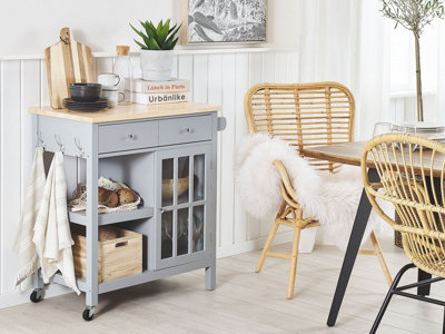 Beliani Traditional Kitchen Trolley GENOA Grey