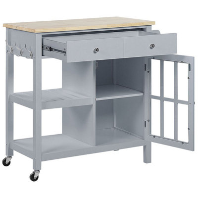 Beliani Traditional Kitchen Trolley GENOA Grey