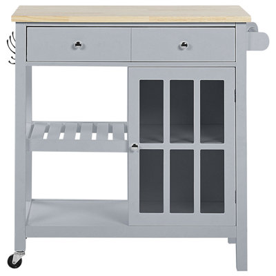 Beliani Traditional Kitchen Trolley GENOA Grey
