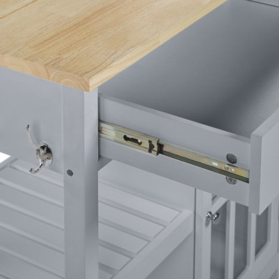 Beliani Traditional Kitchen Trolley GENOA Grey