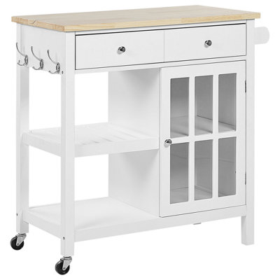 Beliani Traditional Kitchen Trolley GENOA White