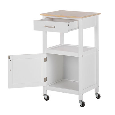 Beliani Traditional Kitchen Trolley SIENA White