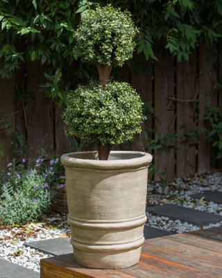 Beliani Traditional Plant Pot LILIUM 43 cm Beige