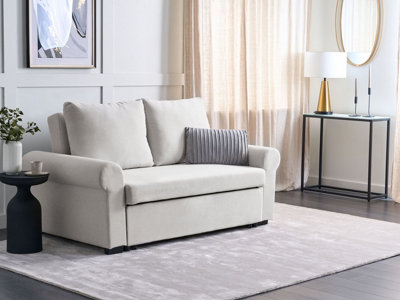 Beliani Traditional Sofa Bed SILDA Light Beige