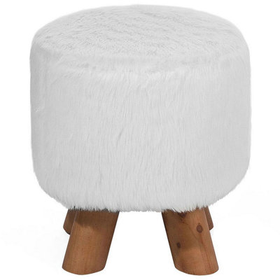 Beliani Traditional Stool IOWA White