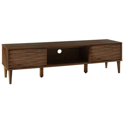 Beliani Traditional TV Stand KAYAN Dark Brown