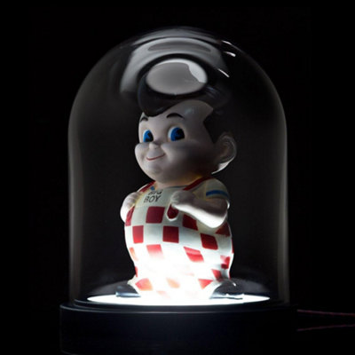 Bell Jar Lamp. USB Powered LED Light with Hand Blown Glass Display Dome
