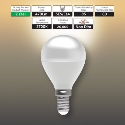 BELL Lighting E14 Non-Dimmable LED Golf Ball Bulbs 6 Pack , Warm White ...