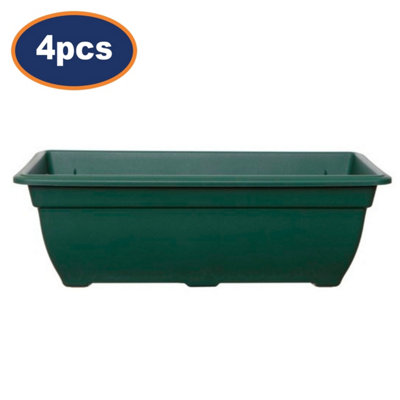 Bell Trough Planter Box 50cm Plastic Green Lightweight Weatherproof ...