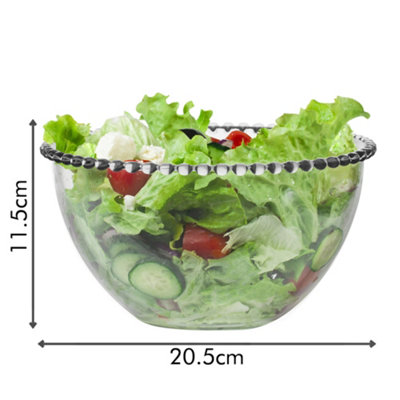 Bella Perle Glass Beaded Edge Dinnerware Serving Salad, Dinner ...