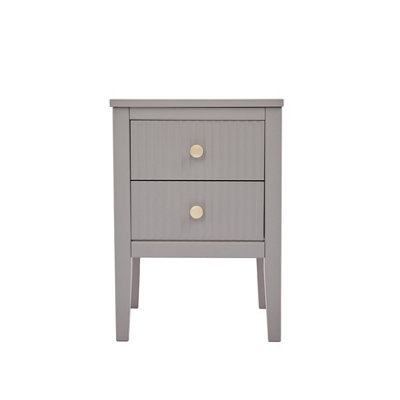 Bellaria 2 Drawer Grey Bedside Table | DIY at B&Q