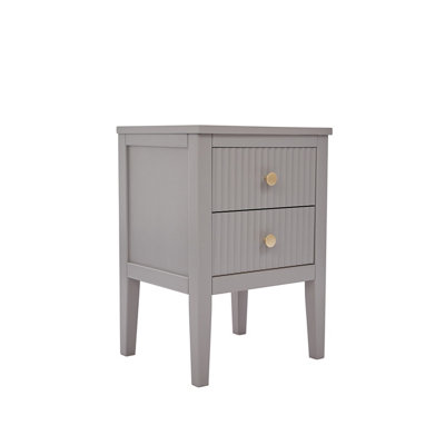 Bellaria 2 Drawer Grey Bedside Table | DIY at B&Q