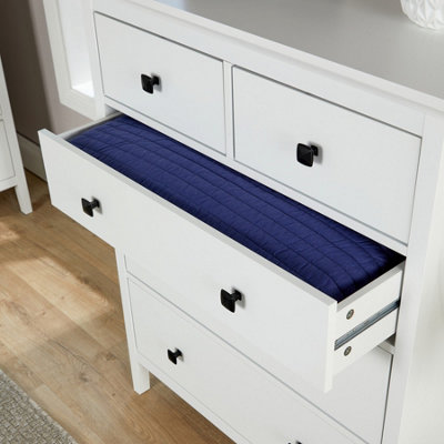 BELLE VUE WHITE 5 DRAWER CHEST COMPACT STORAGE UNIT 80CM WIDE