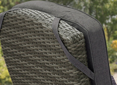 Bellevue Rattan Rocking Garden Chair Set - Charcoal