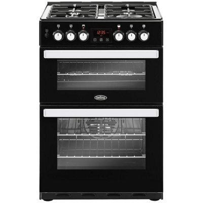 Belling Cookcentre 60DF 444410821 - Black Dual Fuel Cooker with Double ...