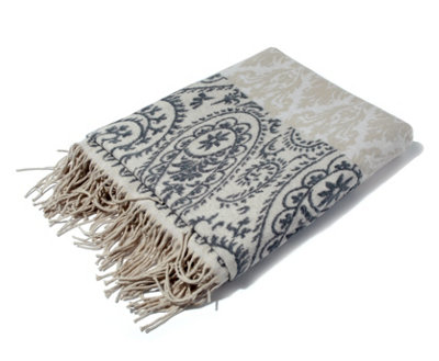 Bellissimo Cotton Rich Paisley Throw 130 x 150cm