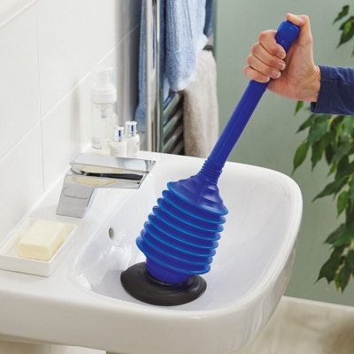 Bellow Sink & Drain Plunger - Long Handle Chemical-Free Suction ...