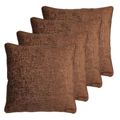 Belmont Cushions with Covers Set of 4 Chenille Texture Filled Square ...
