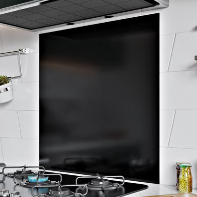 BELOFAY 1mm Thick Stainless Steel Splashback for Kitchen, Black Brushed ...