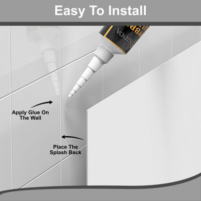 BELOFAY 1mm Thick Stainless Steel Splashback for Kitchen, White Brush ...