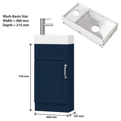 BELOFAY 400mm Bathroom Vanity Units with Basin With White Ceramic ...
