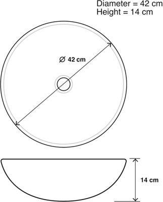 BELOFAY 42x14x42 cm Frosted Glass Bathroom Counter Top Wash Basin Sink ...