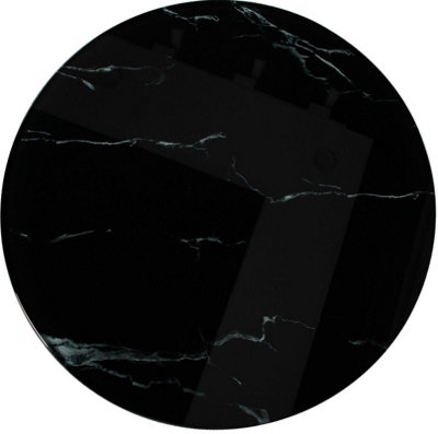 BELOFAY 50CM Black Marble Round Glass Table Top 8mm Tempered Glass Flat ...
