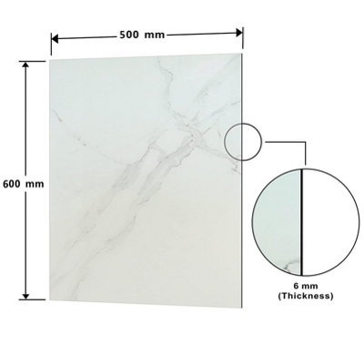 BELOFAY 50x60cm Greenish White Marble Tempered Heat Resistant Glass ...