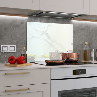 BELOFAY 50x60cm Greenish White Marble Tempered Heat Resistant Glass ...