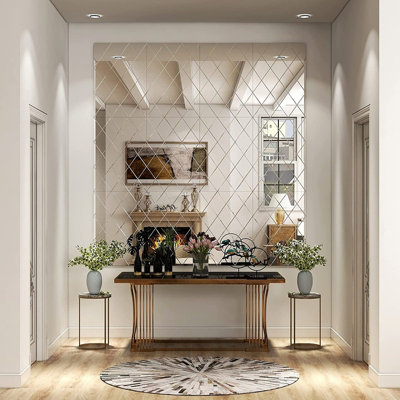 BELOFAY 50x70cm Rectangular Clear Wall Mirror Interiors Art Deco Glass ...