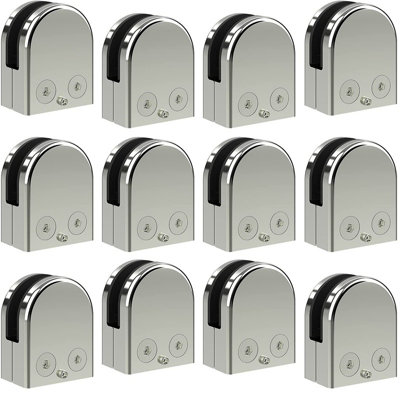 BELOFAY 6 to 8mm Pack of 12 Glass Clamps 50.8x40.6x25.4mm Balustrade ...