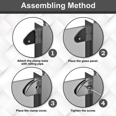 BELOFAY 6 to 8mm Pack of 2 Glass Clamps 50.8x38.1x12.7mm Balustrade ...