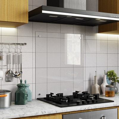BELOFAY 60x80cm Clear Glass Splashback for Kitchen, 6mm Tempered Glass ...