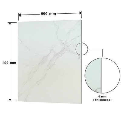 BELOFAY 60x80cm Greenish White Marble Tempered Heat Resistant Glass ...