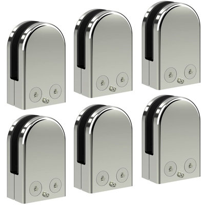 BELOFAY 8 to 10mm Pack of 6 Glass Clamps 63.5x40.6x25.4mm Balustrade ...