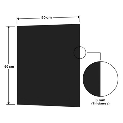 BELOFAY Black Glass Splashback for Kitchen 6mm Tempered Glass Heat ...