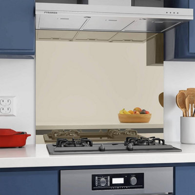 Belofay Bronze Tempered Glass Mirror Splashback for Kitchen 6mm, Heat ...